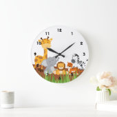Cute Jungle Baby Animals Wall Clocks | Zazzle