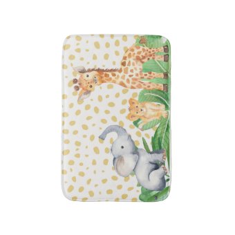 Cute Jungle Safari Animal Baby & Kids Bath Mat | Zazzle