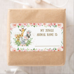 Cute Jungle Safari Jungle Animal Name Game Sticker | Zazzle