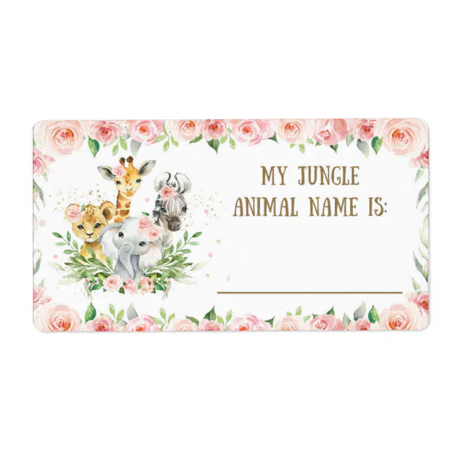 Cute Jungle Safari Jungle Animal Name Game Sticker | Zazzle