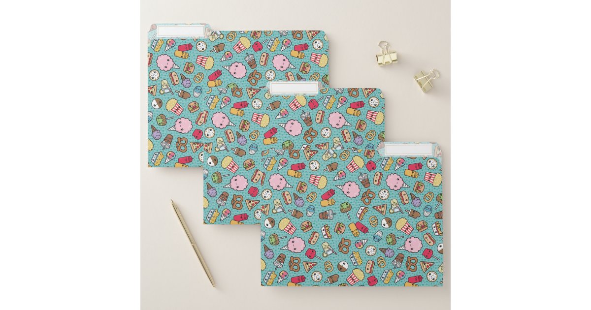 Cute Junk Food file folders | Zazzle