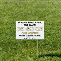 Cute Just Married Wedding Rings Sign | Zazzle