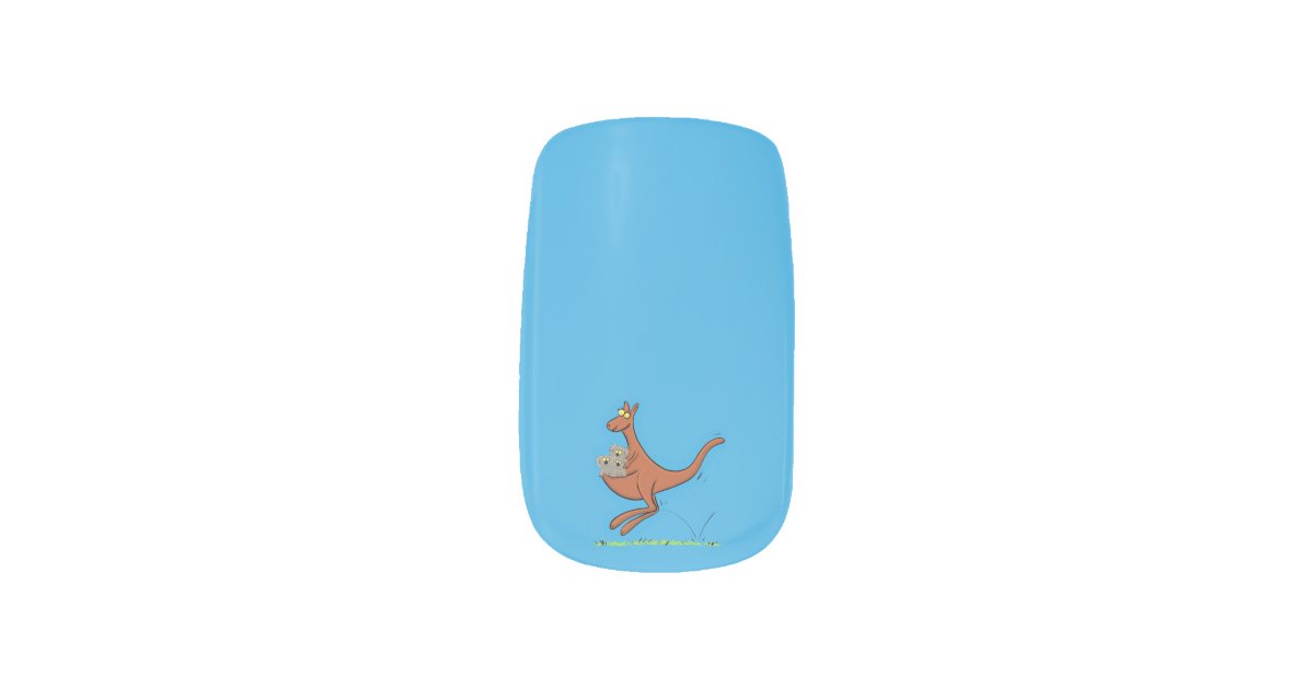 Cute kangaroo and koalas cartoon illustration minx nail art | Zazzle