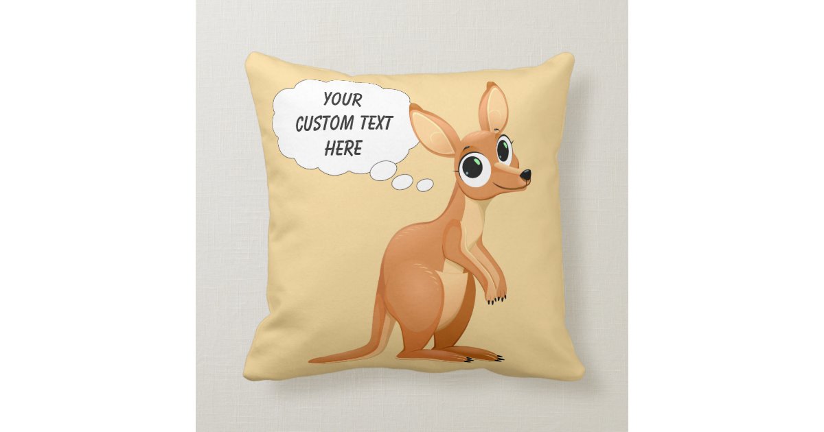 Cute Kangaroo custom text throw pillows | Zazzle.com