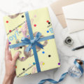 Cute Kangaroo Gender Reveal Yellow Wrapping Paper | Zazzle