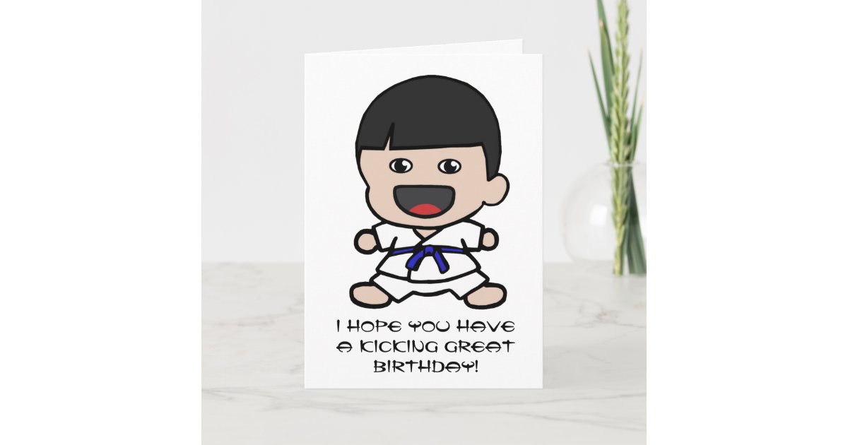Cute Karate Birthday Card for Boys | Zazzle