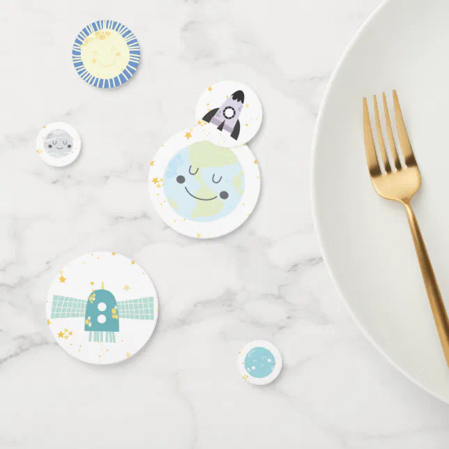 Cute Kawaii Astronomy Outer Space Party Confetti | Zazzle