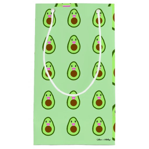 Cute Kawaii Avocado Happy Birthday Small Gift Bag | Zazzle