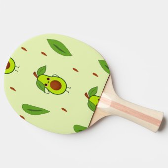 Cute kawaii avocado ping pong paddle | Zazzle