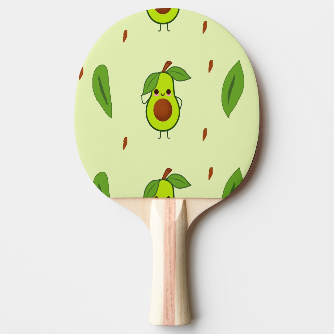 Cute kawaii avocado ping pong paddle | Zazzle