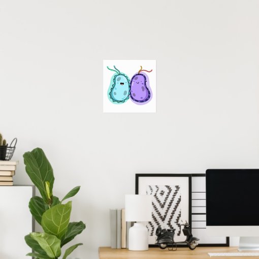 Cute Kawaii Bacteria Poster | Zazzle