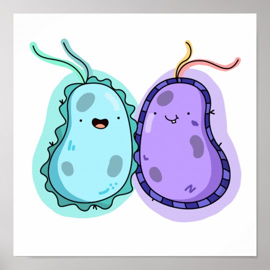 Cute Kawaii Bacteria Poster | Zazzle.com