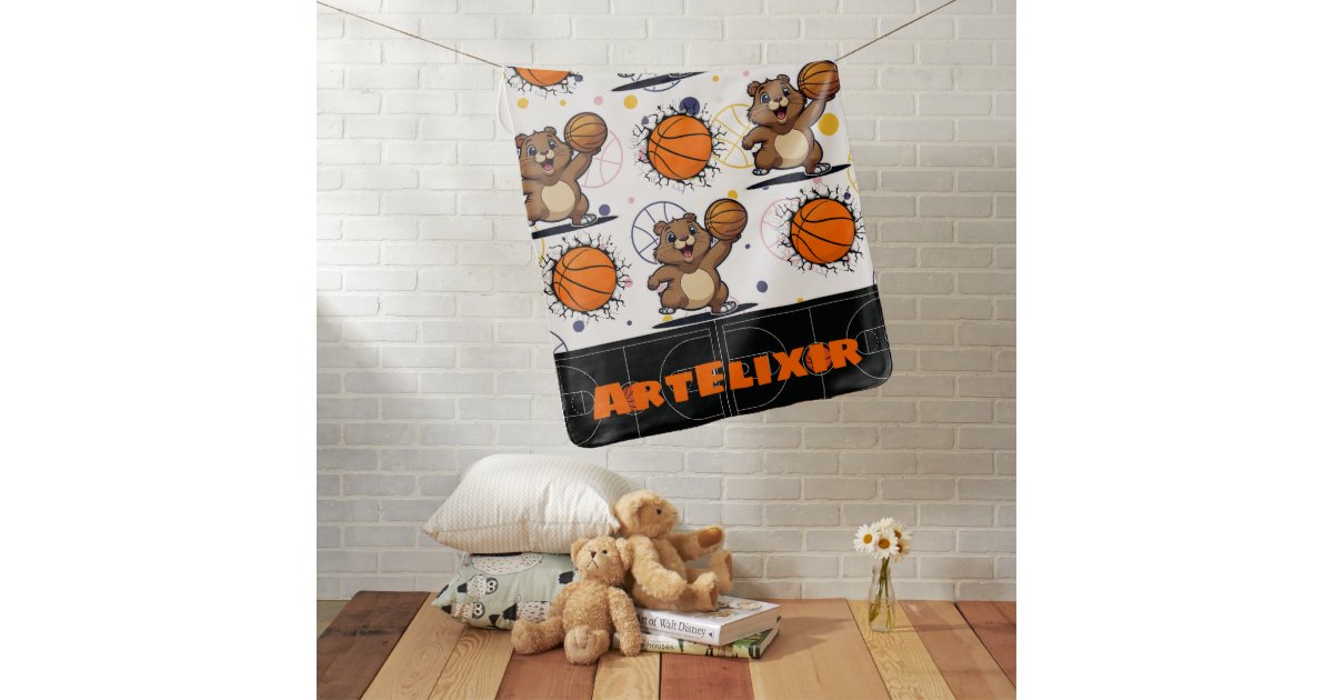 Cute Kawaii Basketball Gopher Print Baby Blanket | Zazzle
