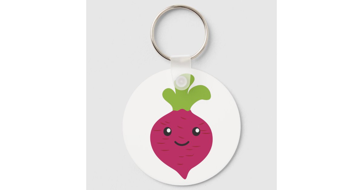 Cute Kawaii Beet Keychain | Zazzle
