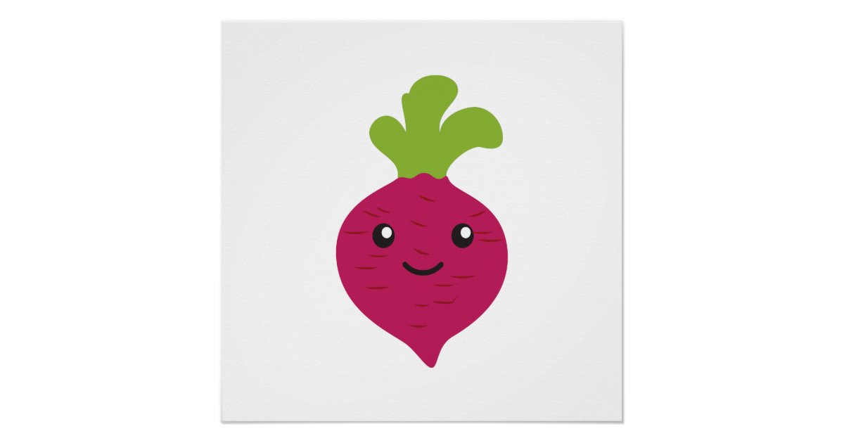 Cute Kawaii Beet Poster | Zazzle