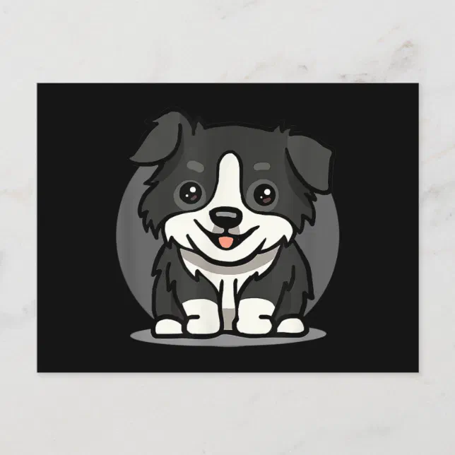 Cute Kawaii Border Collie Chibi Postcard | Zazzle