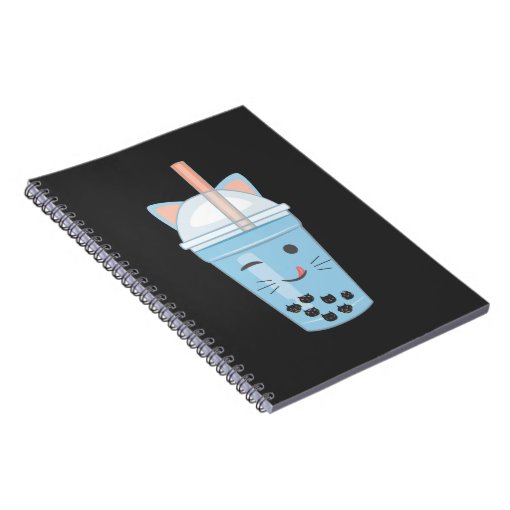 Cute Kawaii Bubble Tea Boba Milk Tea Cat Notebook | Zazzle