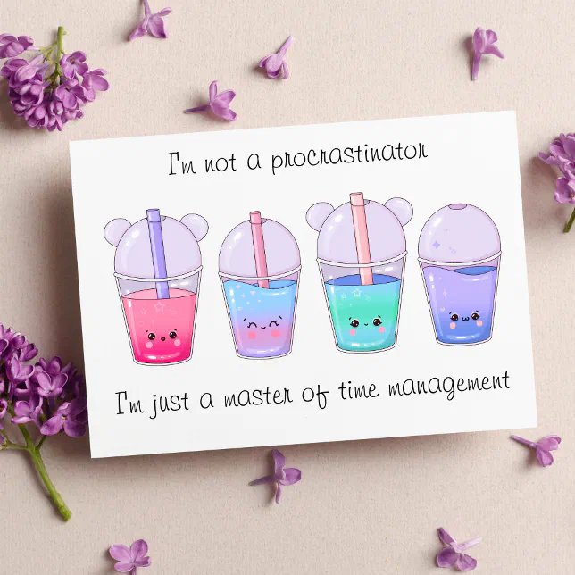 Cute Kawaii Bubble Tea Postcard | Zazzle