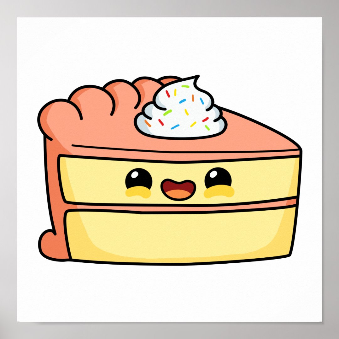 Cute Kawaii Cake Poster | Zazzle