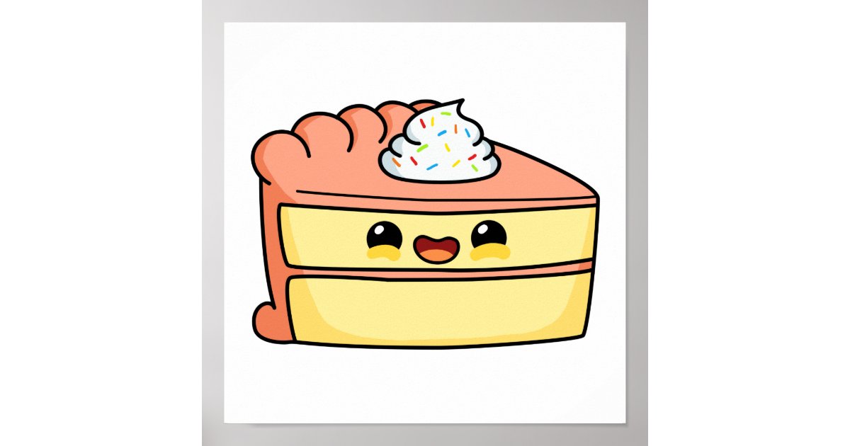 Cute Kawaii Cake Poster | Zazzle