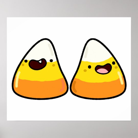 Cute Kawaii Candy Corn Poster | Zazzle.com