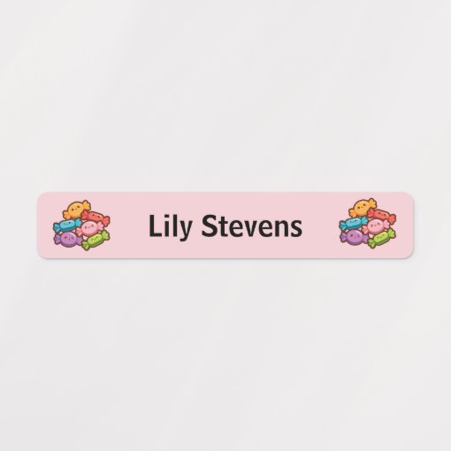 Cute Kawaii Candy Kids Name Labels | Zazzle