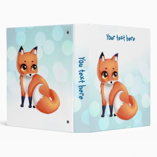 Cute Kawaii cartoon fox Binder | Zazzle