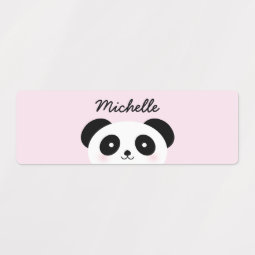 Cute Kawaii Cartoon Panda Bear Kids Personalized Labels | Zazzle