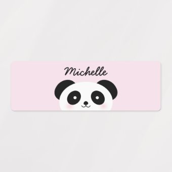 Cute Kawaii Cartoon Panda Bear Kids Personalized Labels | Zazzle