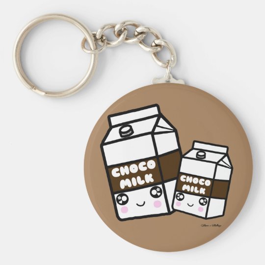 Cute Kawaii Chocolate Milk Sweet Dairy Foodie BFF Keychain | Zazzle.com