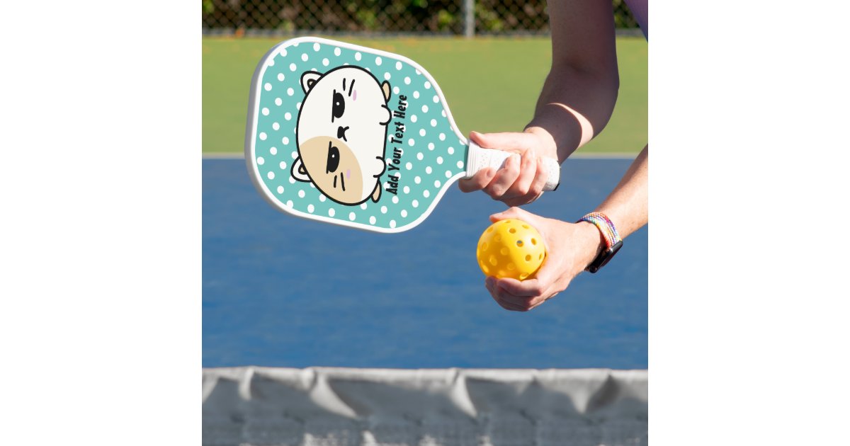 Cute Kawaii Chubby Angry Mochi Cat Pickleball Paddle | Zazzle