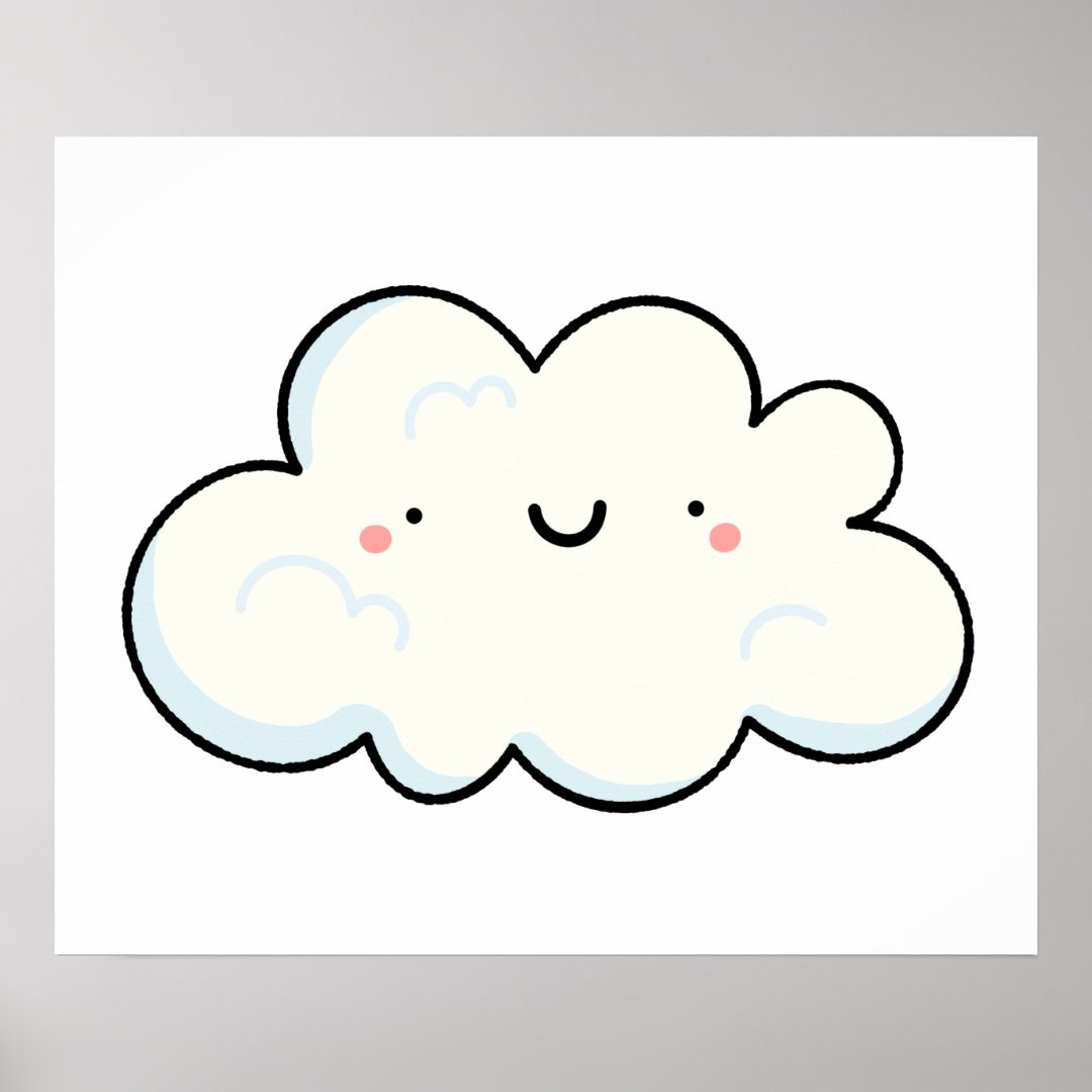 Cute Kawaii Cloud Poster | Zazzle