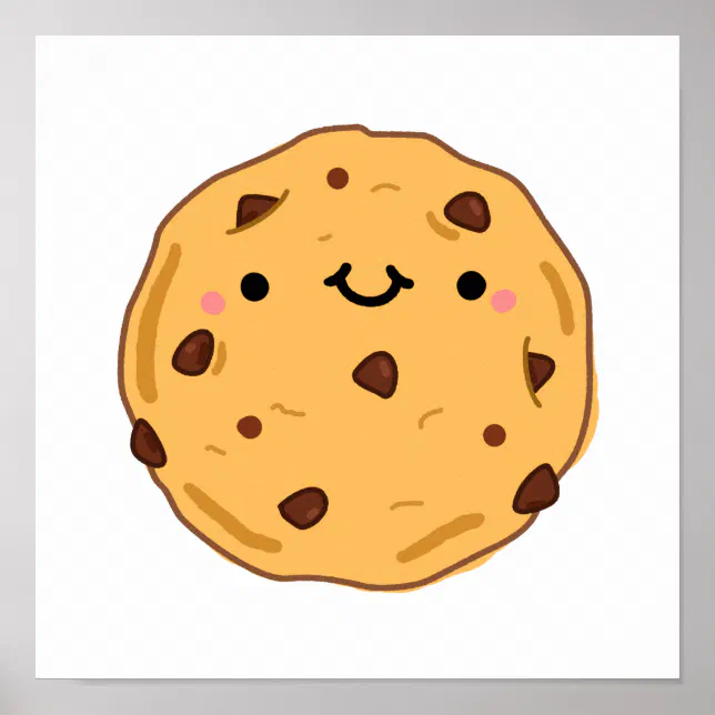 Cute Kawaii Cookie Poster | Zazzle
