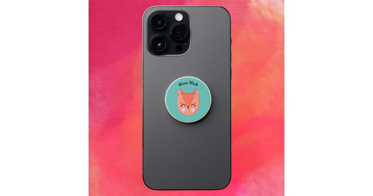 Cute Kawaii Fox Face PopSocket | Zazzle