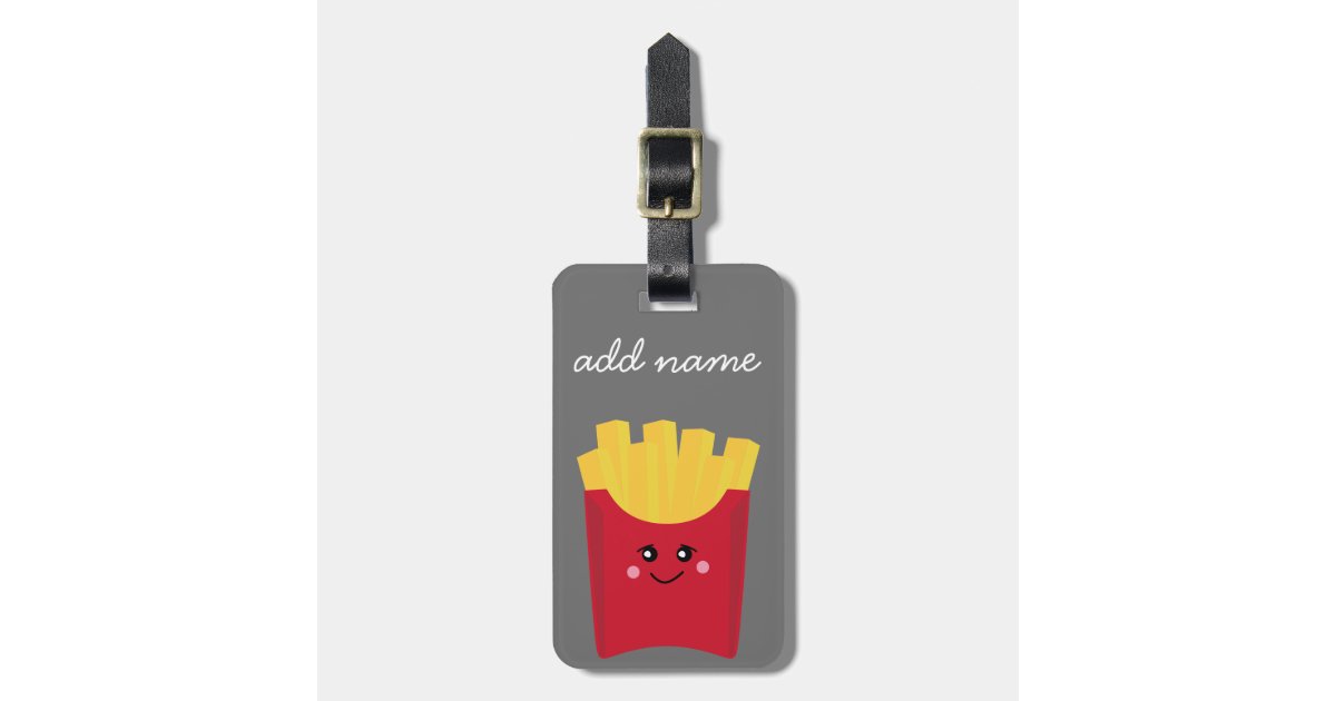 Cute Kawaii French Fries with Custom Name Luggage Tag | Zazzle