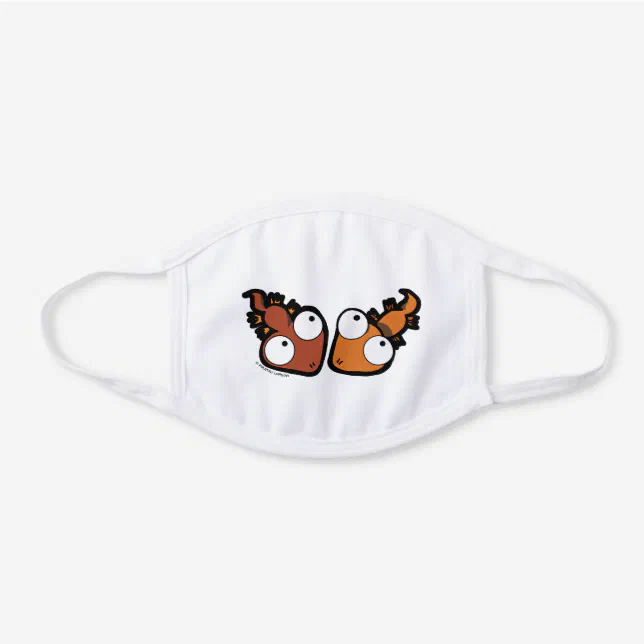 Cute Kawaii Gecko Cartoon White Cotton Face Mask | Zazzle
