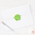 Cute Kawaii Green Pea Classic Round Sticker | Zazzle
