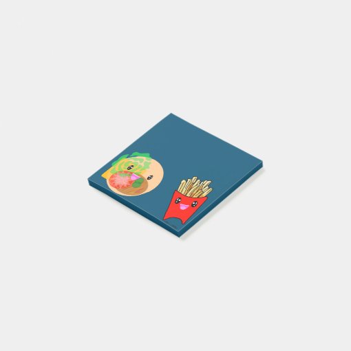 Cute kawaii hamburger and fries fast food post-it notes | Zazzle