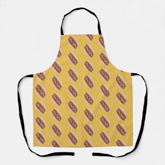 Cute Kawaii Hot Dog Pattern Apron | Zazzle