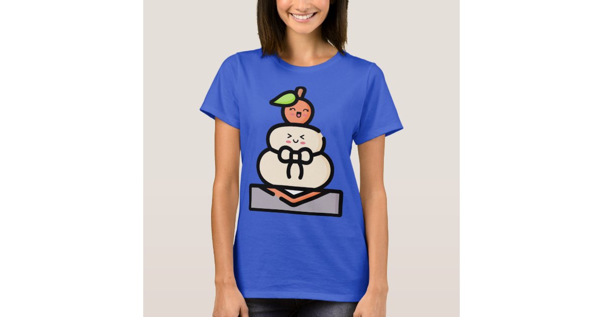 Cute Kawaii Kagami Mochi T-Shirt | Zazzle