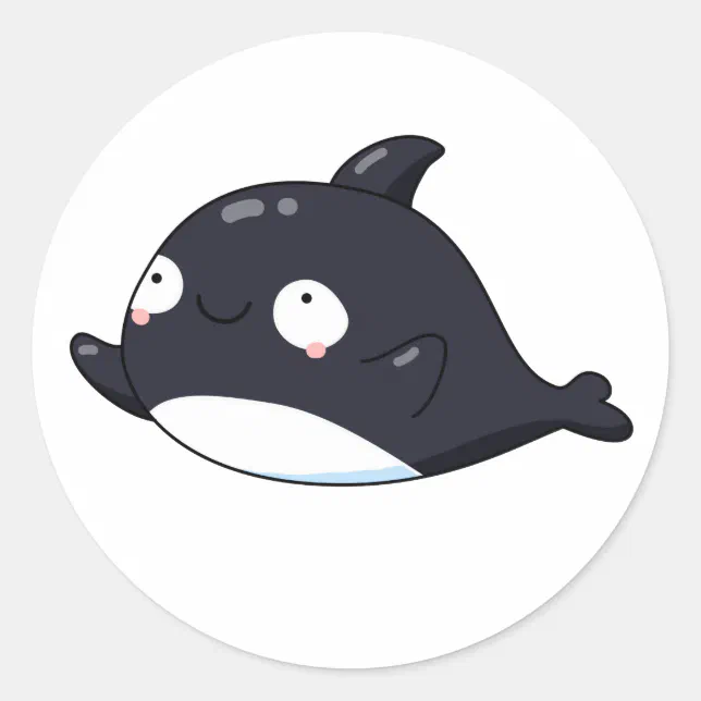 Cute Kawaii Killer Whale Classic Round Sticker | Zazzle