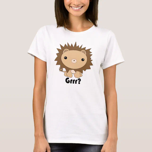 Cute Kawaii Lion Grrr? T-shirt | Zazzle