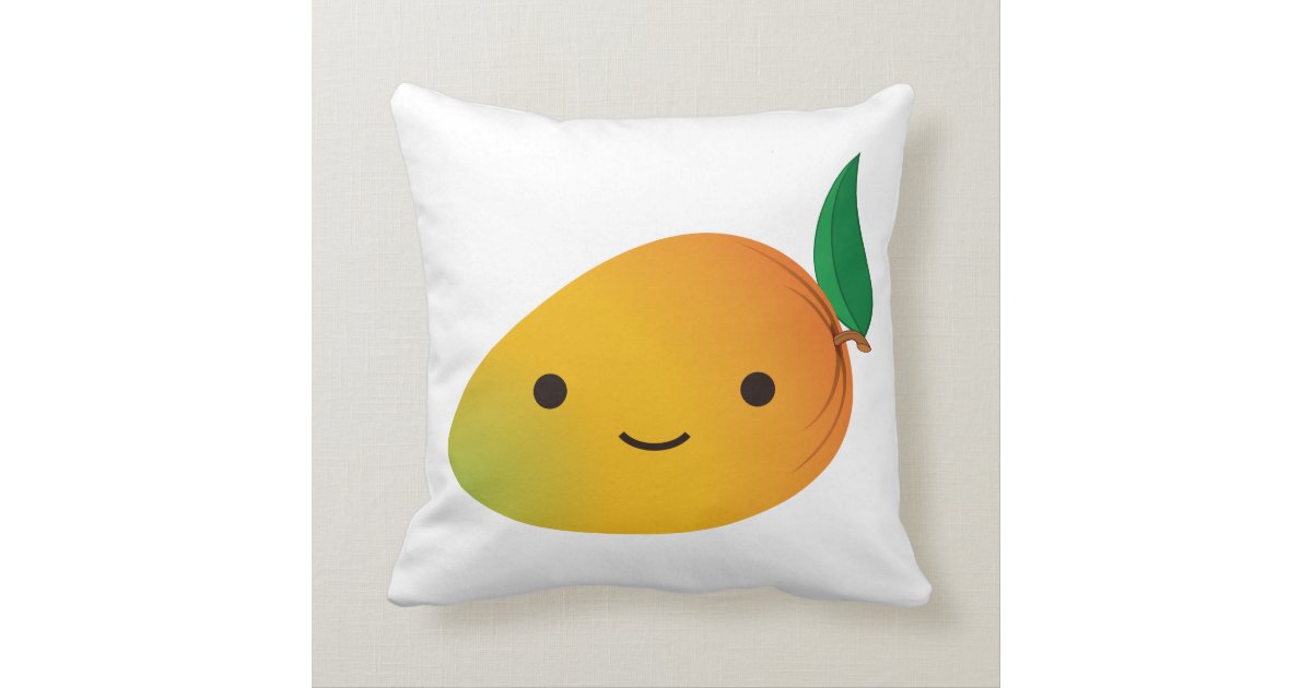 Cute Kawaii Mango Throw Pillow | Zazzle.com