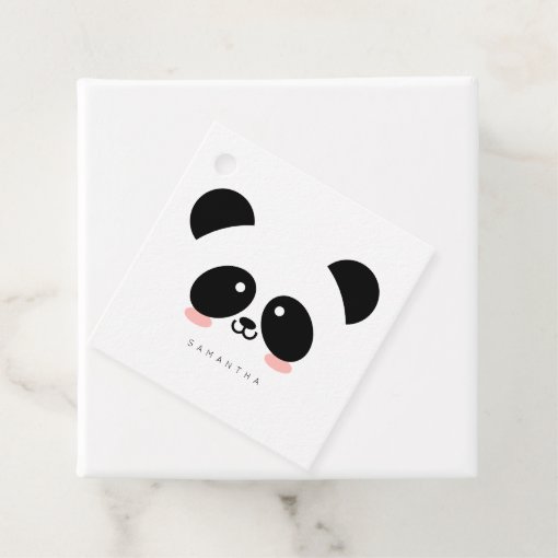 Cute Kawaii Panda | Add Your Name Favor Tags | Zazzle
