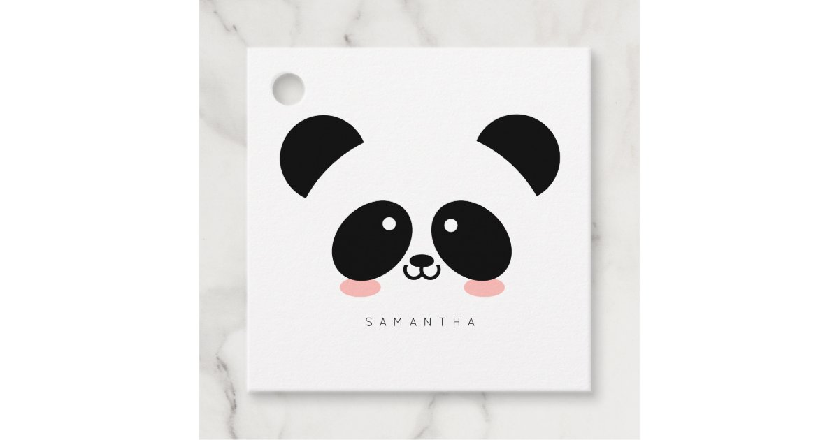 Cute Kawaii Panda | Add Your Name Favor Tags | Zazzle