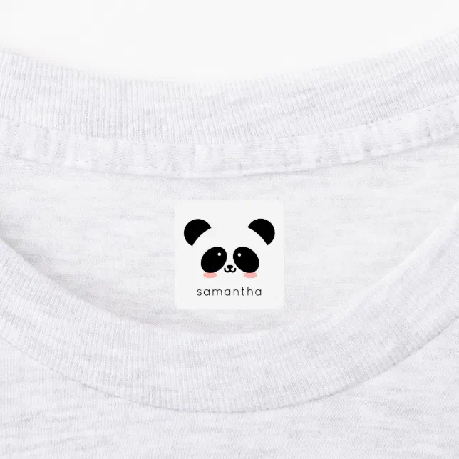 Cute Kawaii Panda | Add Your Name Kids' Labels | Zazzle