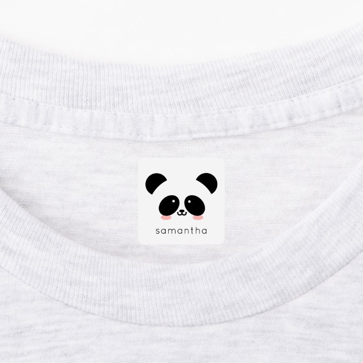 Cute Kawaii Panda | Add Your Name Kids' Labels | Zazzle