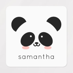 Cute Kawaii Panda | Add Your Name Kids' Labels | Zazzle