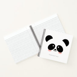 Cute Kawaii Panda | Add Your Name Notebook | Zazzle