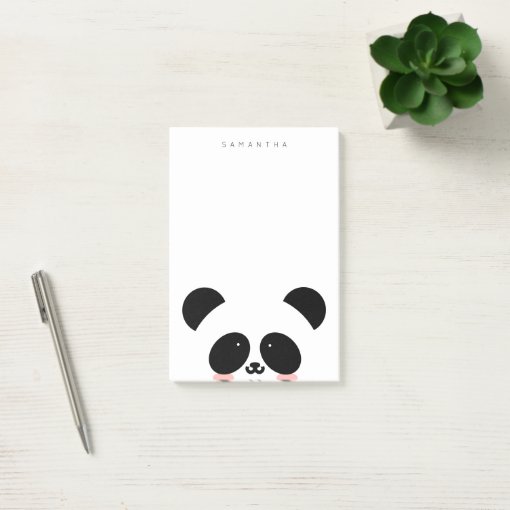 Cute Kawaii Panda | Add Your Name Post-it Notes | Zazzle
